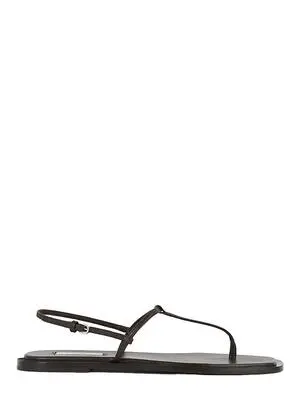 TOTEME Toteme T Strap Leather Sandals Bark