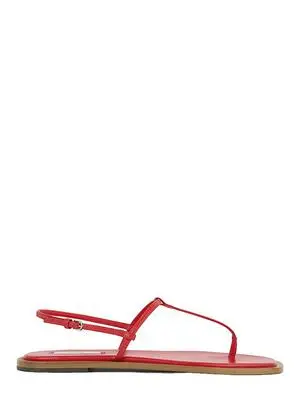 TOTEME Toteme T-Bar Leather Sandals Red/desert