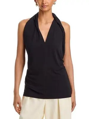 TOTEME Twisted Jersey Halter Top - Black