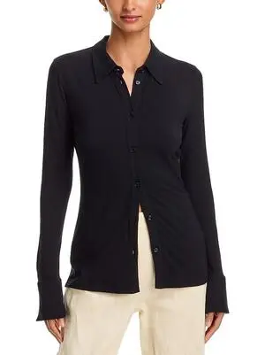 TOTEME Fitted Jersey Shirt - Black