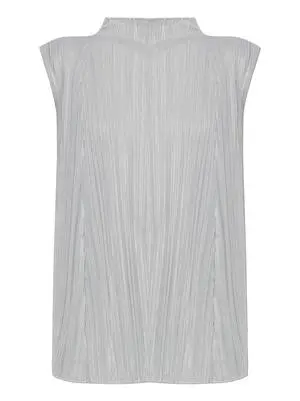 Issey Miyake Sleeveless Pleated Top - Grey