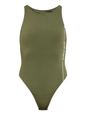 Palm Angels Sleeveless Bodysuit With Printed Logo - Green
