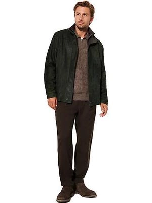 Overland Carter Distressed Leather Jacket Moss/rustc