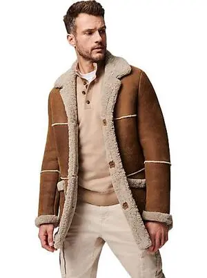 Overland Maverick Sheepskin Rancher Coat - Saddle