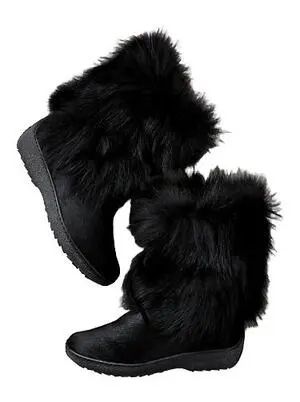 Overland S Volpe Fur Boots - Black/black