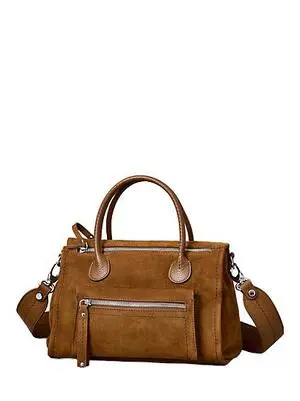 Overland Vicenza Medium Leather Crossbody Bag - Saddle