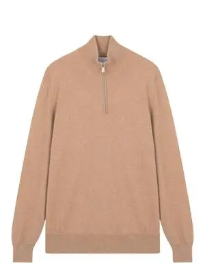 Brunello Cucinelli Zip-up Cashmere Sweater - Nude