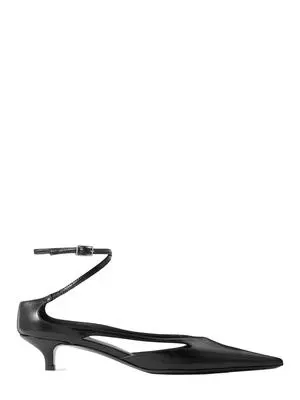TOTEME Cutout Leather Pumps With Buckle Detail - Black