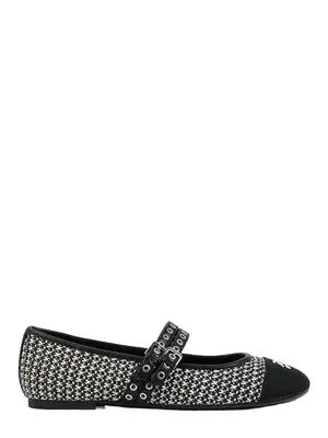 Karl Lagerfeld Eyelet-embellished Ballet Flats - Black