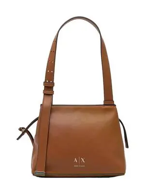 Armani Exchange Logo Plaque Shoulder Bag - Brown