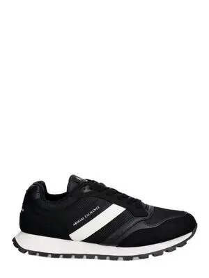 Armani Exchange Paneled Logo Sneakers - Black