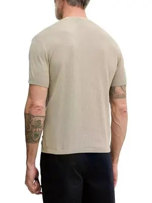 Armani Exchange Ribbed-knit Short-sleeve T-shirt - Neutrals