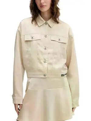Karl Lagerfeld Satin Cut-out Jacket - Neutrals