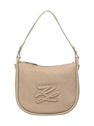 Karl Lagerfeld Monogram Patch Shoulder Bag - Neutrals