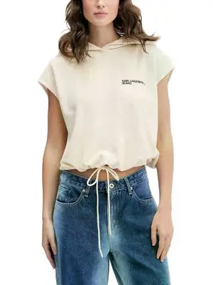Karl Lagerfeld Sleeveless Hoodie - Neutrals