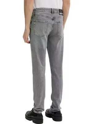 Karl Lagerfeld Whiskered Logo Patch Jeans - Grey
