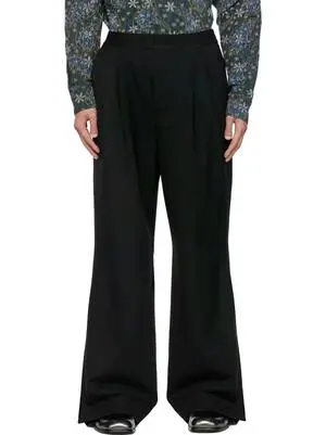 SOULLAND Elasticated Waistband Trousers - Black