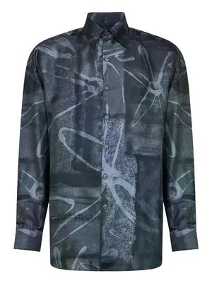COSTUMEIN Floral-print Silk Shirt - Grey