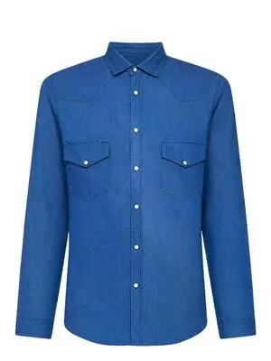 COSTUMEIN Western-yoke Chest-pocket Shirt - Blue