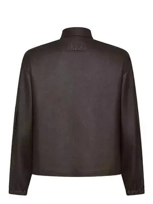 Fendi Selleria Leather Bomber Jacket - Brown
