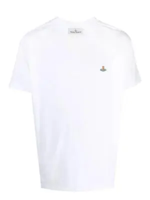 VIVIENNE WESTWOOD Orb Embroidered T-shirt - White
