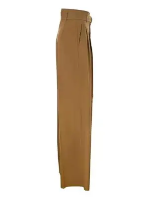 Max Mara Belted Virgin Wool Trousers - Neutrals