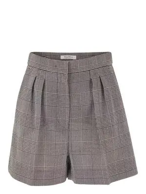 MAX MARA Max Mara Prince Of Wales Check Wool Tailored Shorts