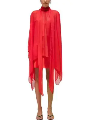 BLUGIRL Georgette Sheer Mini Dress - Red