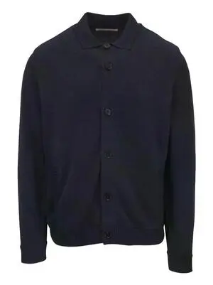 MAURIZIO BALDASSARI Ribbed Knit Button-up Jacket - Blue