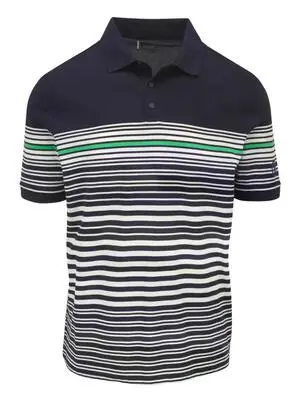 Bogner Jannes Striped Short-sleeve Polo Shirt - Blue