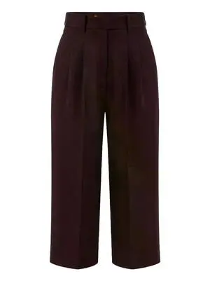 Elisabetta Franchi Pleated Wide-leg Trousers - Brown