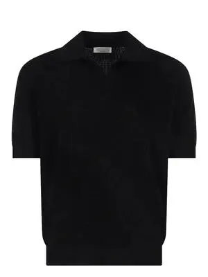 ROBERTO COLLINA Open-knit Short-sleeve T-shirt - Black