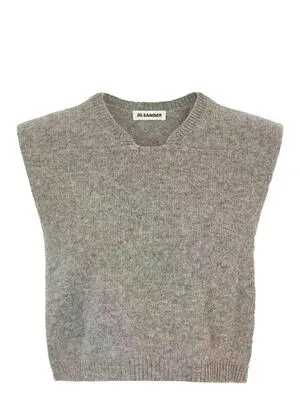 JIL SANDER V-neck Knit Vest - Grey