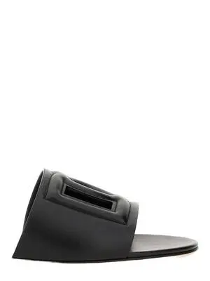 Dolce & Gabbana Dolce & Gabbana Logo Detail Slide Sandals Black