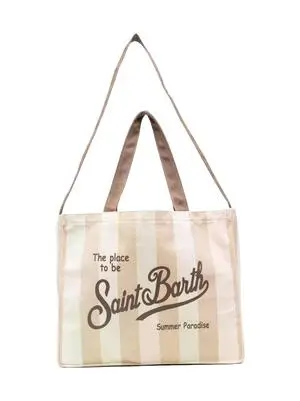 MC2 SAINT BARTH Logo Print Tote Bag - Neutrals