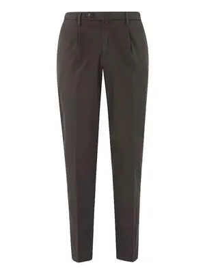 BRIGLIA 1949 Briglia 1949 Pleated Pressed-Crease Tailored Trousers Brown