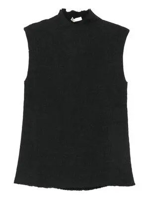 THE ROW Sleeveless Mock Neck Top - Black