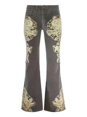 Guess Printed Flared Jeans - Grey