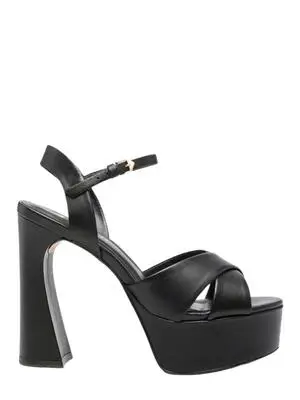 ANDREA CARRANO Crossover Strap Platform Sandals - Black