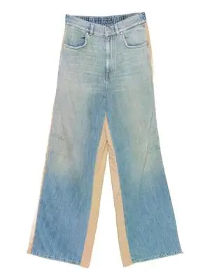 CIRCUS HOTEL Panelled Wide-leg Jeans - Neutrals
