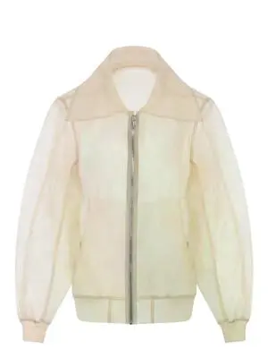 Rick Owens Beige Sheer Zip-up Jacket - Neutrals