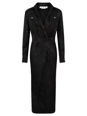 Off-White Midi Dress - Black