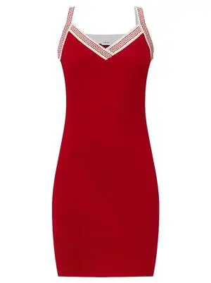 Versace Jacquard Mini Dress - Red