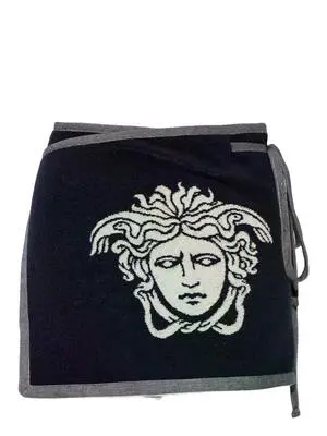 Versace Medusa Wrap Mini Skirt - Blue