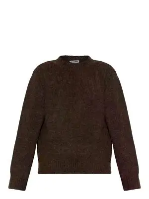 JIL SANDER Ribbed Knit Crewneck - Brown
