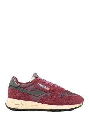 AUTRY Reelwind Suede Panel Logo Patch Sneakers - Red