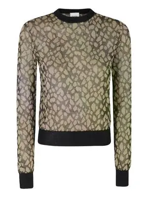 Nanushka Malak Animal-print Semi-sheer Jersey Top - Neutrals