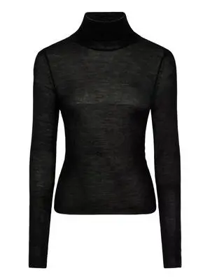 Roberto Cavalli Fine Knit Long Sleeve Top - Black