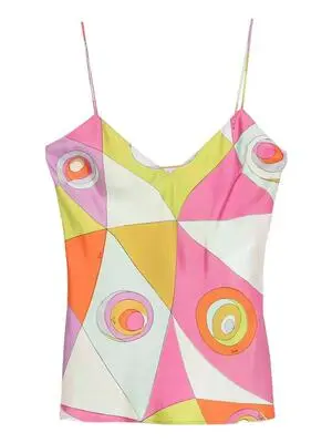 Emilio Pucci Geometric Print Silk Blouse - Orange