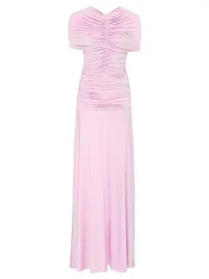 SELF-PORTRAIT Ruched Maxi Dress - Pink